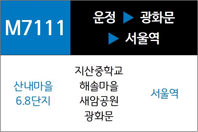 M7111번 광역버스 노선안내 [운정~광화문~서울역] | Lxychic